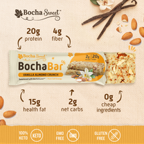 BOCHABAR - VANILLA ALMOND CRUNCH (BOX OF 12) – BochaSweet